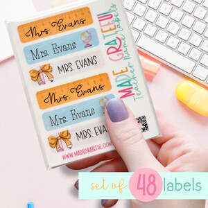Personalized Teacher Name Labels | Custom Classroom Stickers for School ...