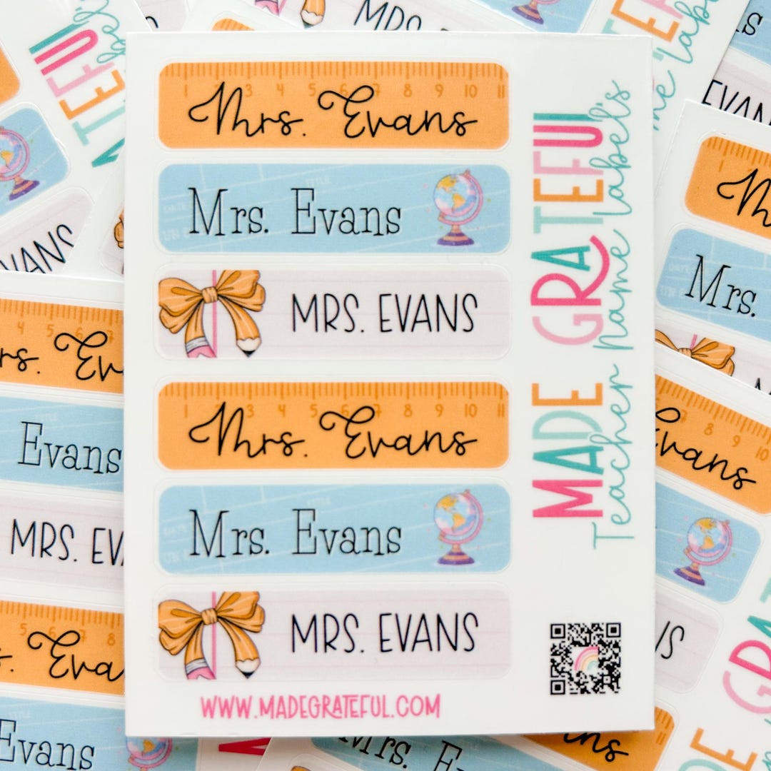 Personalized Teacher Name Labels | Custom Classroom Stickers for School ...