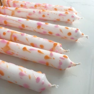 AUGUST Splash Handmade Candles, Taper, Dinner, Pink and Orange for ...