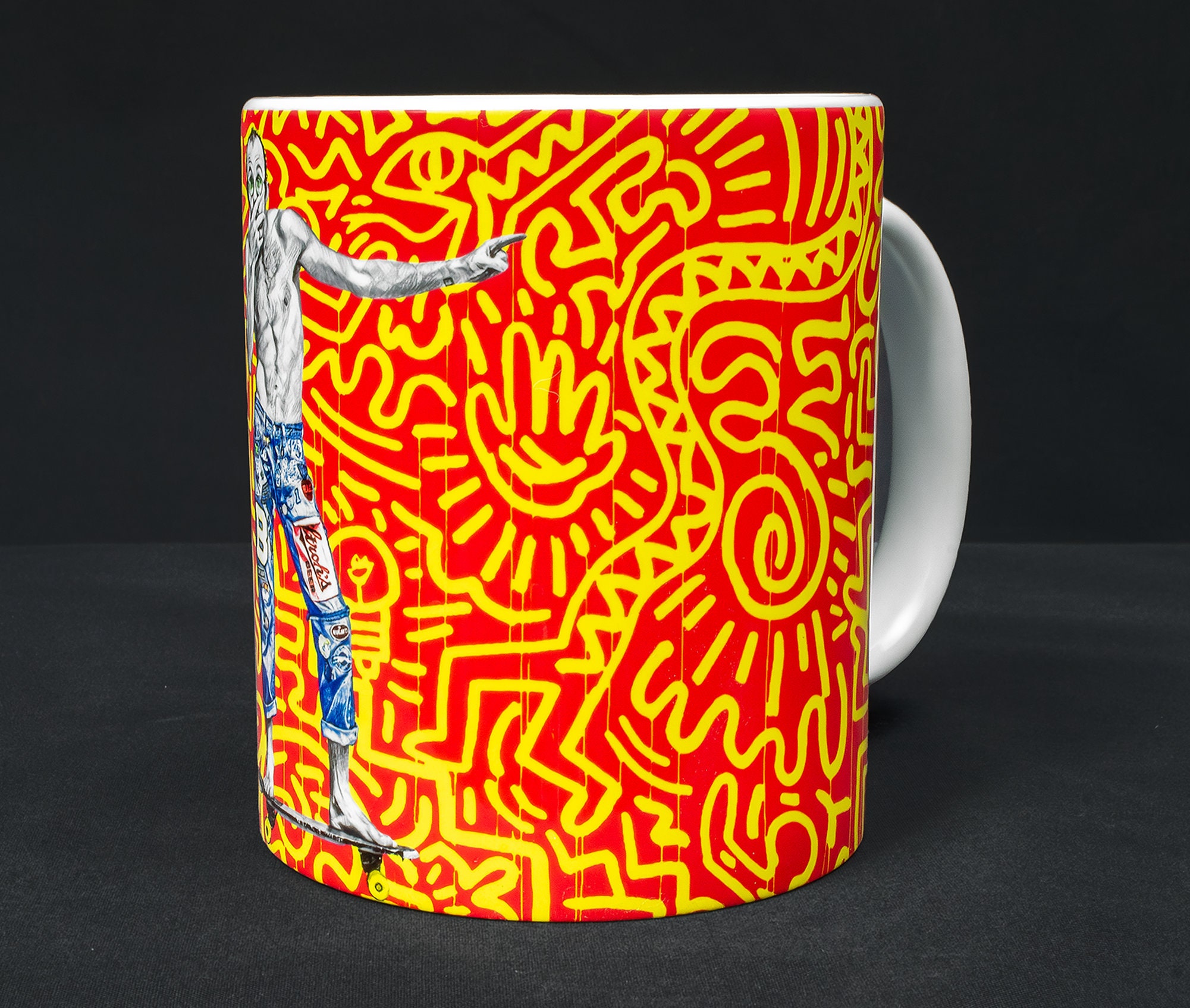 Keith Haring Art on Mug Photo and Art Coaster - Etsy