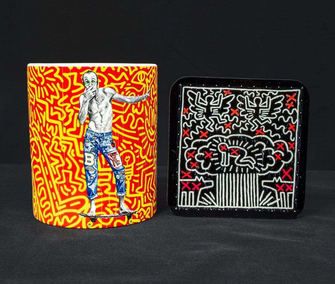 Keith Haring Art on Mug Photo and Art Coaster - Etsy