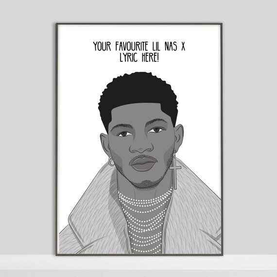 Lil Nas X A4 or A5 Black & White Print With Your Favourite - Etsy Canada