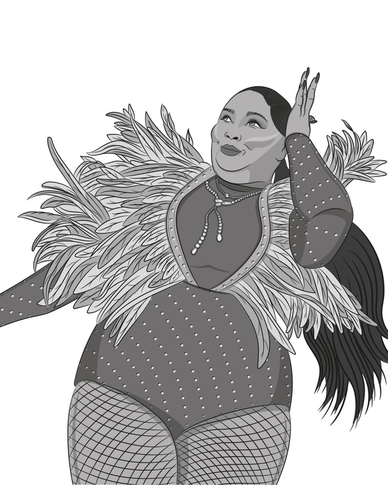 Lizzo Black & White Digital Download Personalised Favourite - Etsy