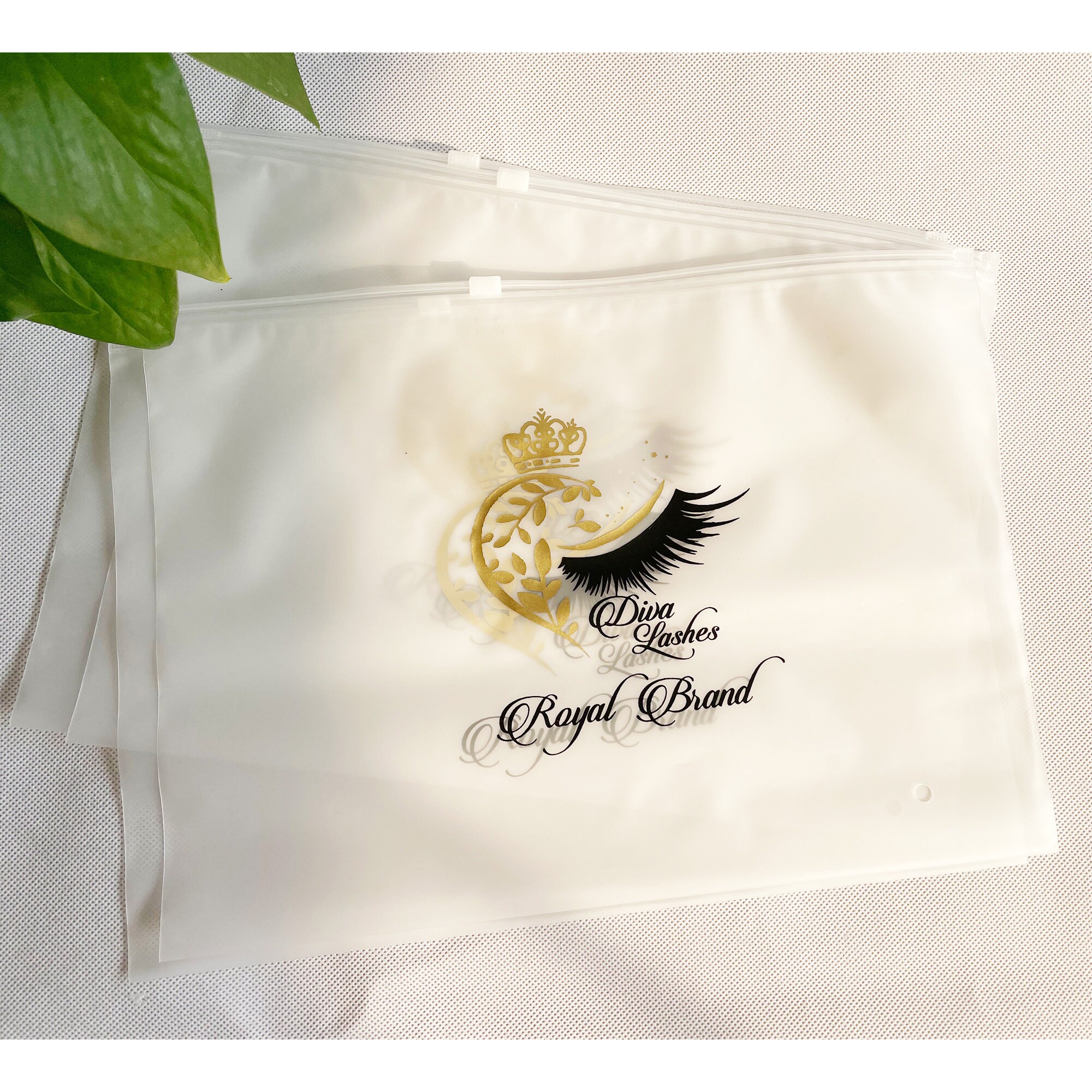 100pcs customized horizontal zipper frosted zipper bags | Etsy