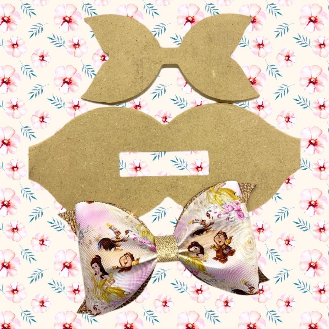 Simple and Cute Pinch Hair Bow Tracing Template Set of 4 Wooden ...