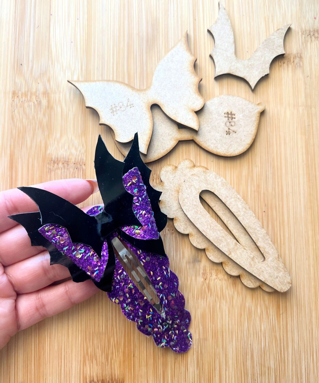 Halloween Scary Bat Snap Clip Hair Bow Wooden Tracing Template, Easy ...