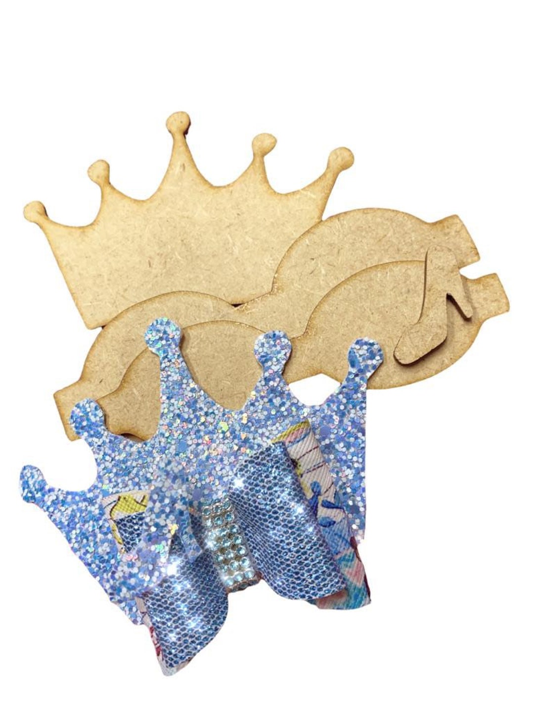 Princess Crown Hair Bow Wooden Tracing Template for Easy Hair Bow ...