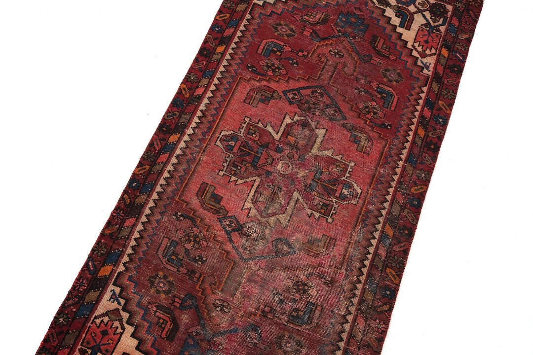 3x6 Red Black Vintage Accent Rug, Oriental Turkish Anatolian Rug ...