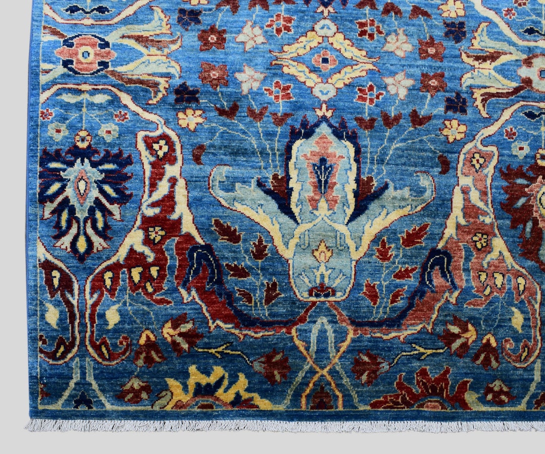 7x10 Handwoven Deep Navy Blue Afghan Chobi Area Rug Afghan Veg Dyed Rug ...