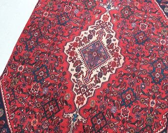 4x6 Rose Red Black Vintage Oriental Rug Handwoven Floral Area Rug ...