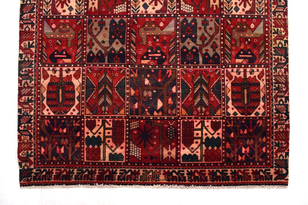 5x9 Red Living Room Wool Area Rug, Rug for Living Room, Hand-knotted ...