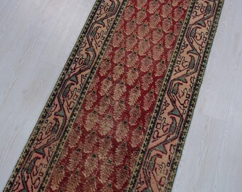 3x6 Black Scarlet Red Vintage Oriental Rug - Handwoven Tribal Accent ...