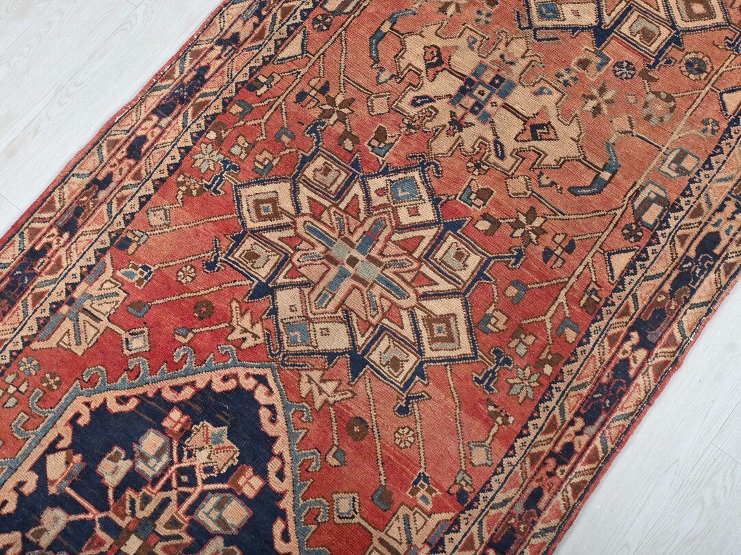 4x11 Ft Persian Style Peach Fuzz Vintage Oriental Handmade Runner Rug ...