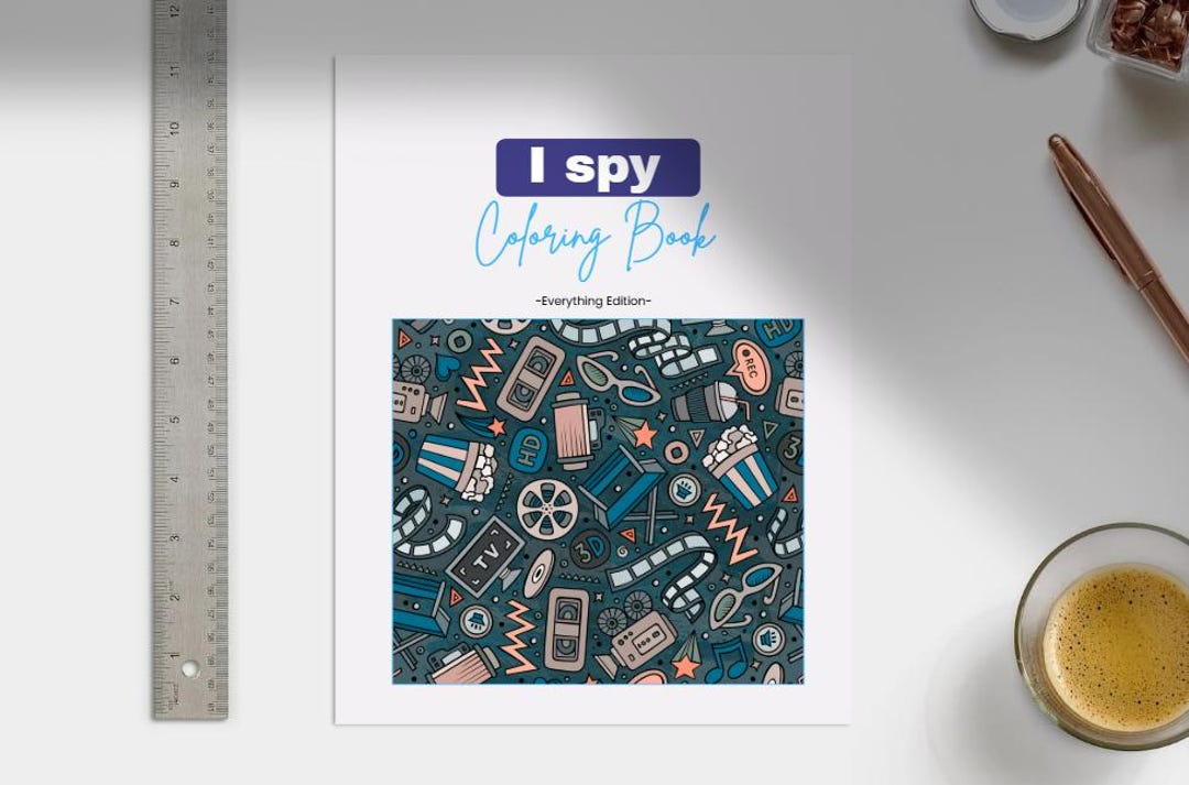 I Spy Coloring Book PDF | Digital Download Hidden Object Activity for ...
