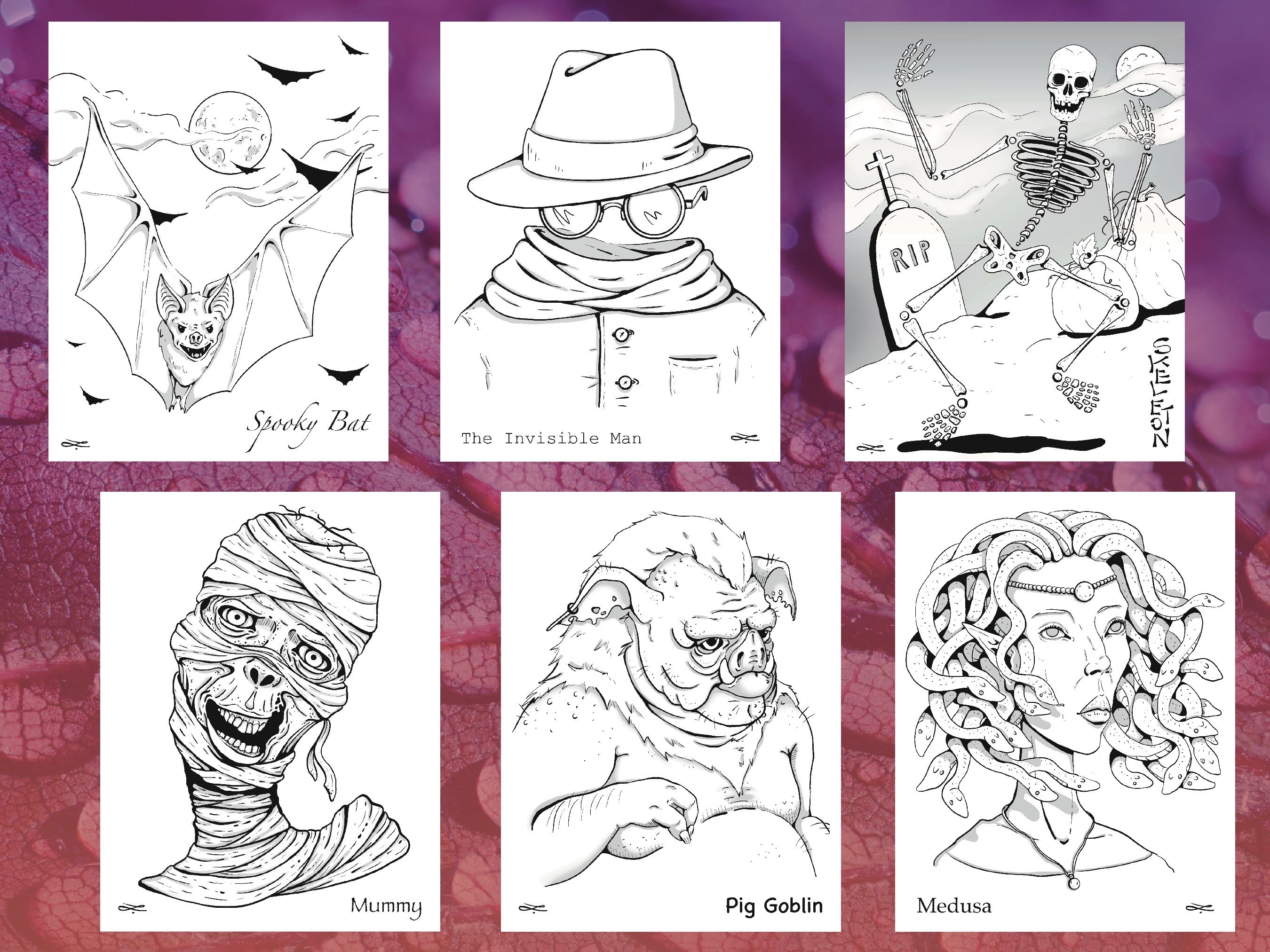 Printable Coloring Pages | Halloween | 25 Designs | Digital Download - Etsy