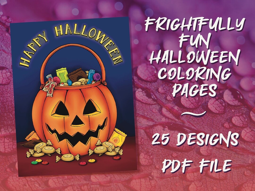 Printable Coloring Pages | Halloween | 25 Designs | Digital Download - Etsy