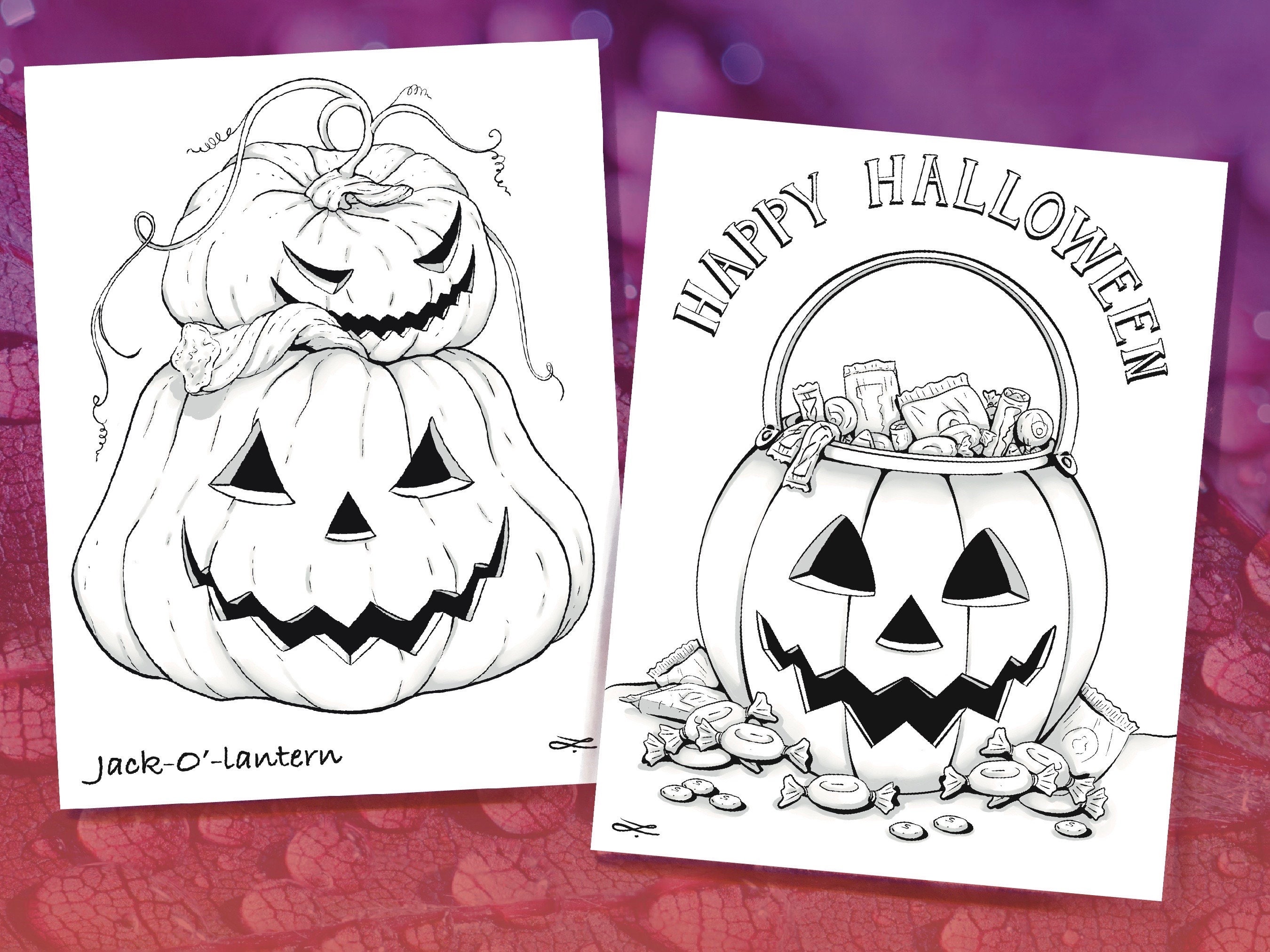 Printable Coloring Pages | Halloween | 25 Designs | Digital Download - Etsy