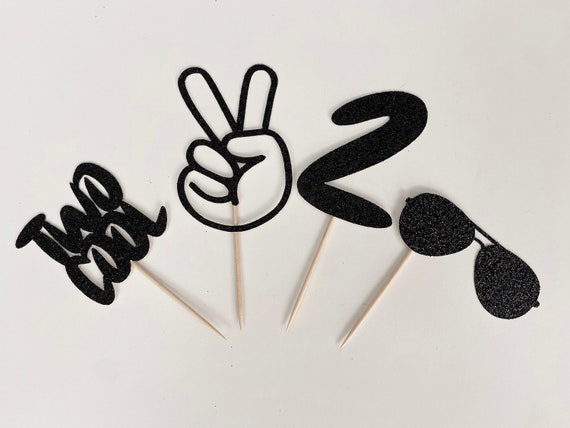 Two Cool Cupcake Toppers Two Cool Birthday Decorations 2nd - Etsy