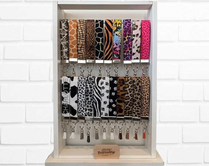 Leopard Print Wristlet Key Chain - Etsy