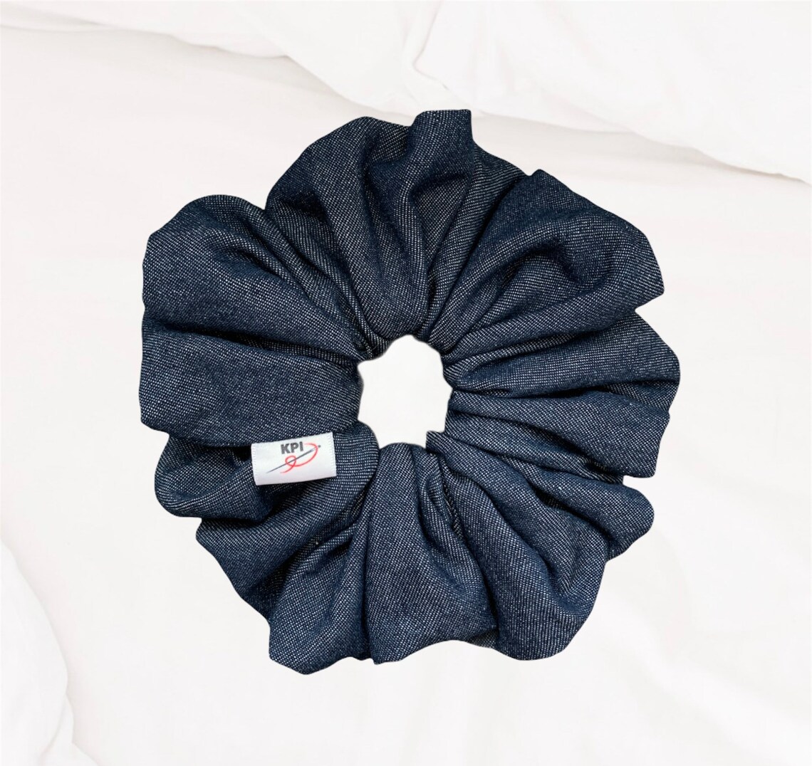 Denim Jean XXL Scrunchie, Oversized Blue Hair Tie, Jumbo Scrunchie ...