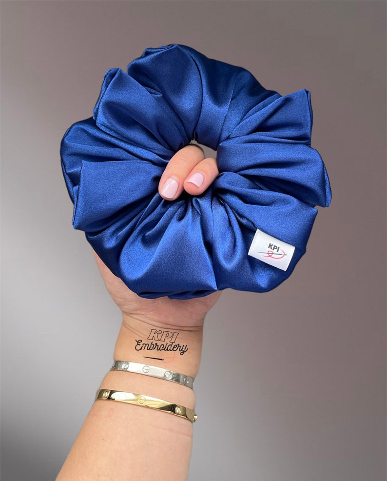 XXL Royal Blue Satin Scrunchie, XXL Scrunchie, Scrunchy, Oversized ...