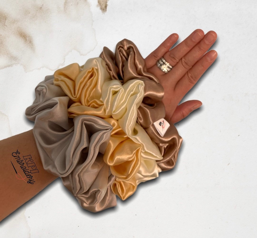 XXL Gold, Silver, Bronze, Ivory, Satin Scrunchie, XXL Scrunchie ...