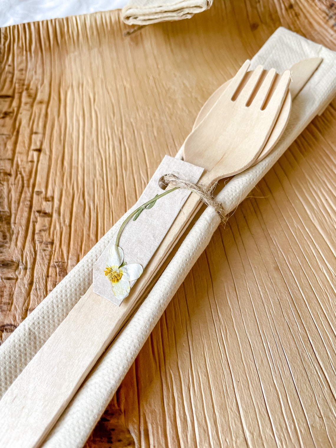 Eco-friendly Wooden Party Cutlery Set for 20 Pre-rolled - Etsy