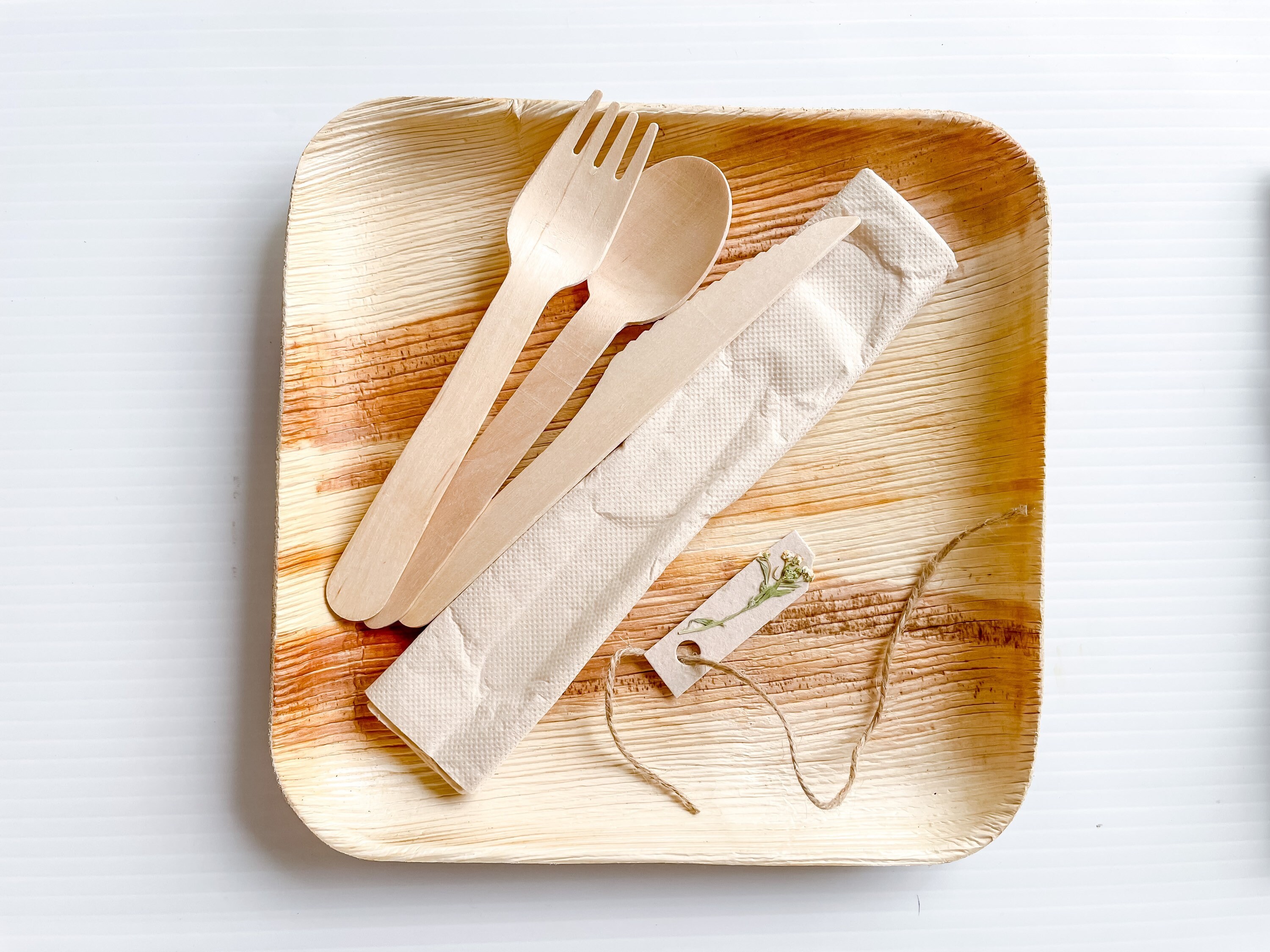 Eco-friendly Wooden Party Cutlery Set for 20 Pre-rolled | Etsy