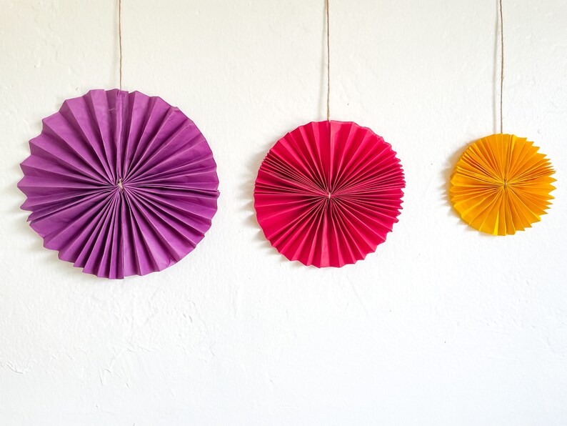 Tissue Paper Fans Set 5pcs With Custom Colors Hanging - Etsy