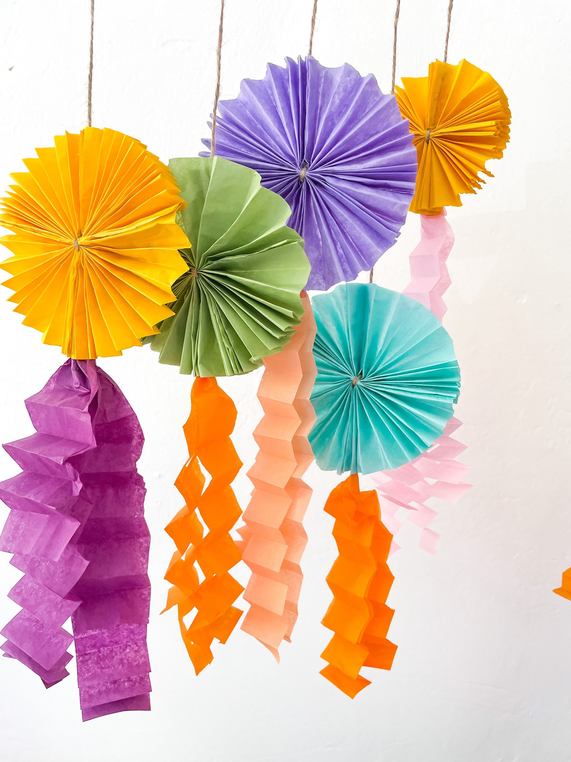 Tissue Paper Fans With a Hanging Tail 5pcs Eco-friendly Party - Etsy