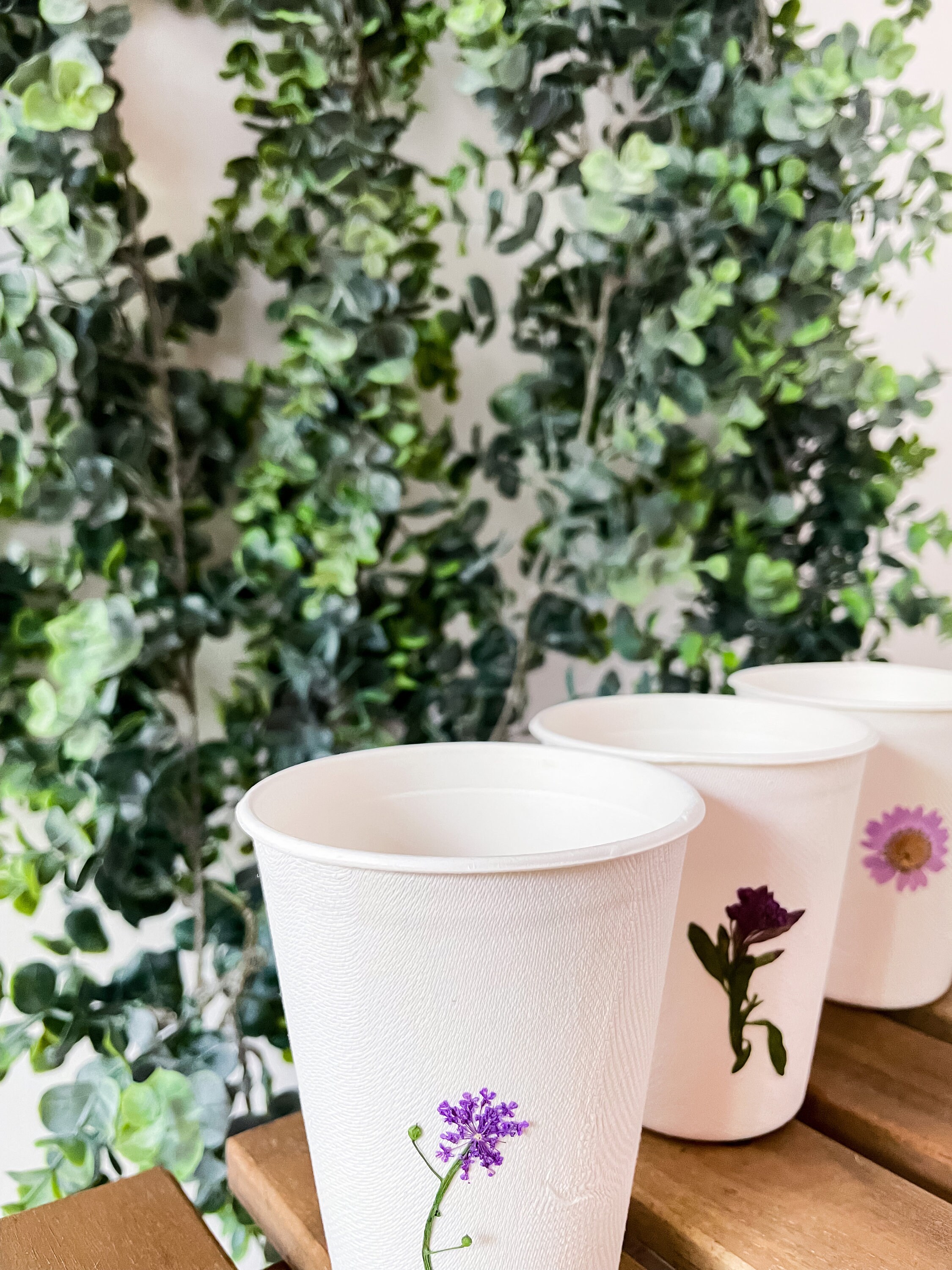 Purple Party Cups With Dried Flower Decor 30 per Package - Etsy
