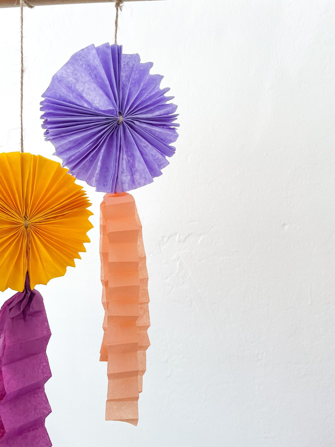 Tissue Paper Fans With a Hanging Tail 5pcs Eco-friendly Party - Etsy