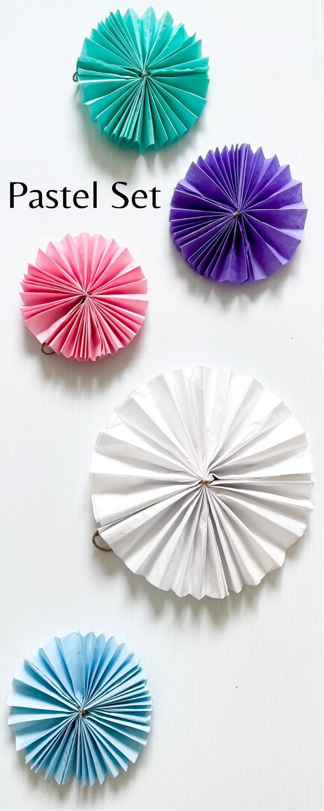 Tissue Paper Fans Set 5pcs With Custom Colors Hanging - Etsy
