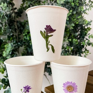 Purple Party Cups With Dried Flower Decor 30 per Package - Etsy