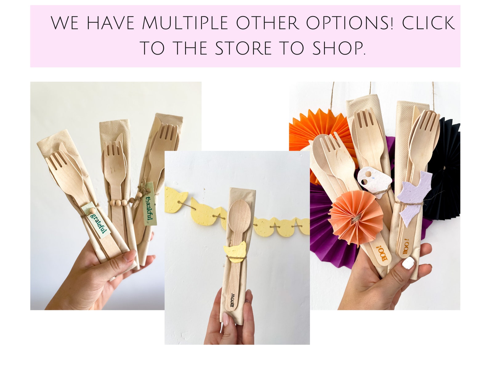 Eco-friendly Wooden Party Cutlery Set for 20 Pre-rolled | Etsy