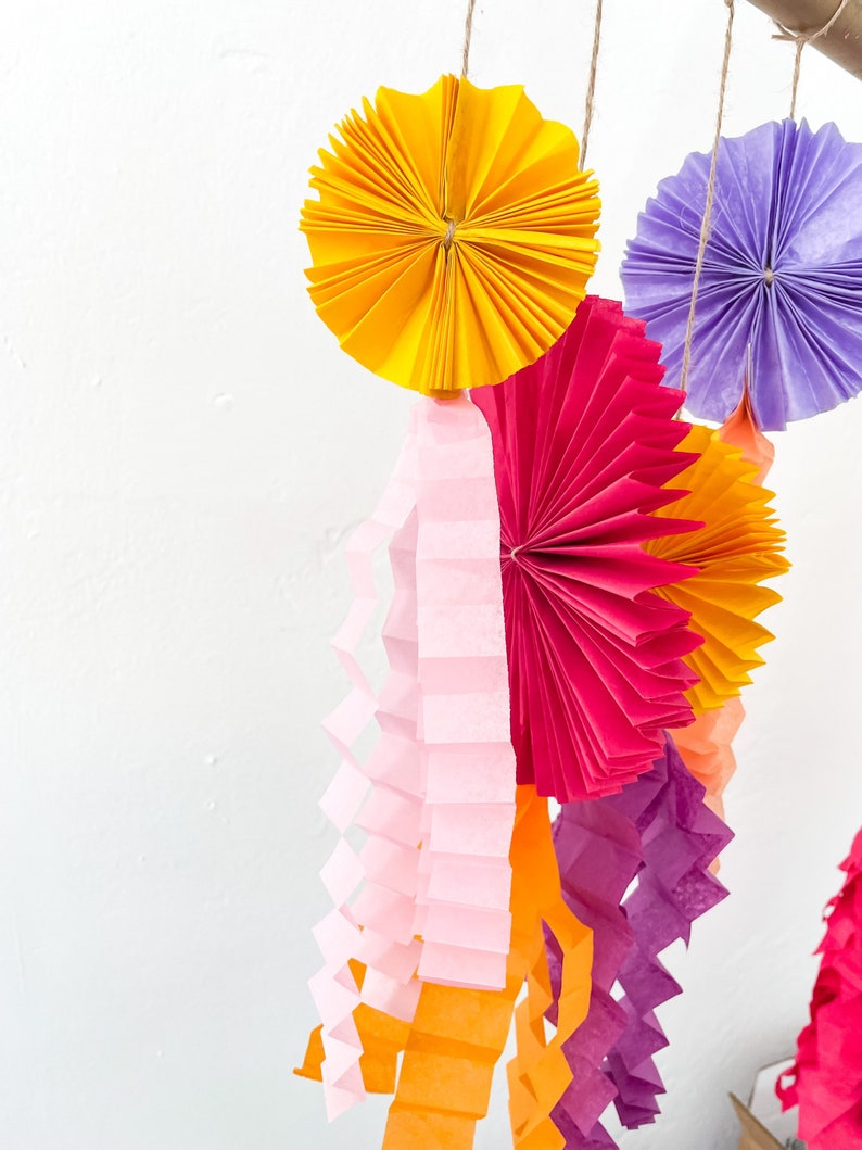 Tissue Paper Fans With a Hanging Tail 5pcs Eco-friendly Party - Etsy