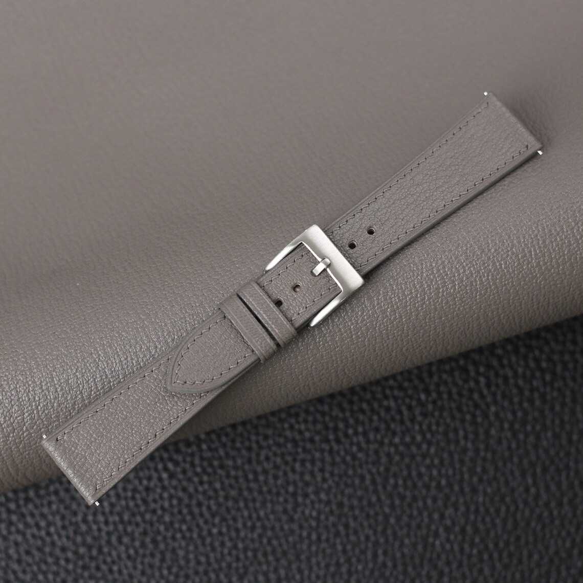 Alran Cement Grey Leather Strap Goat Cement Leather Strap - Etsy