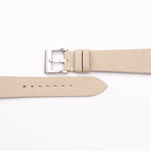 Vintage Slim Cream Nubuck Leather Watch Strap, Vintage Cream Color ...