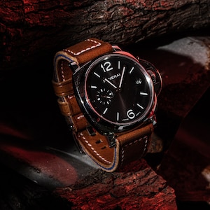 Golden Monster Vachetta Veg Leather Strap for Panerai Watches, Handmade ...