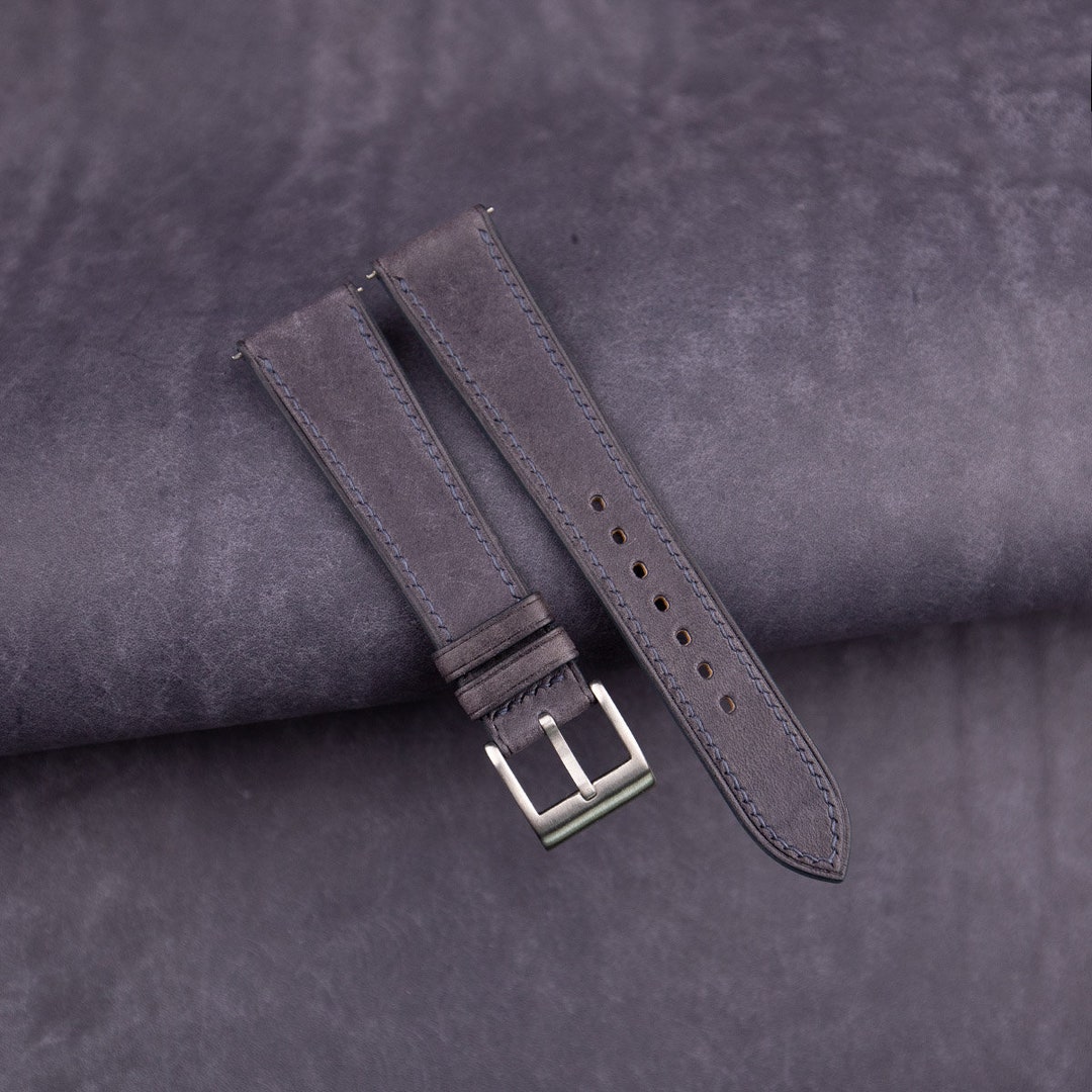 Handmade Dark Purple Maya Leather Watch Strap, Smooth Dark Purple ...