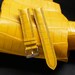 Padded Yellow Alligator Leather Lining Navy Epsom Watch Strap ...