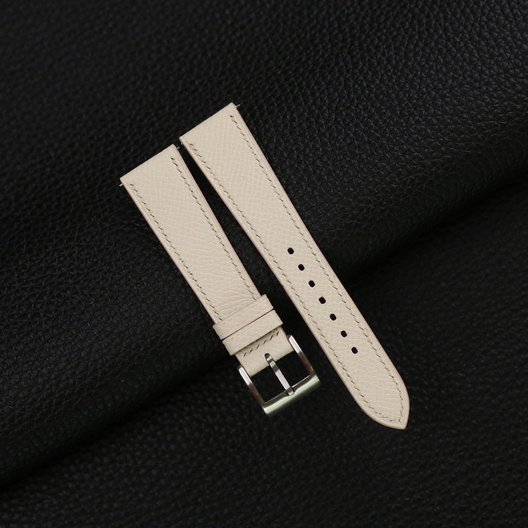 Pearl White Leather Watch Strap, Pearl White Leather Handmade Watch ...