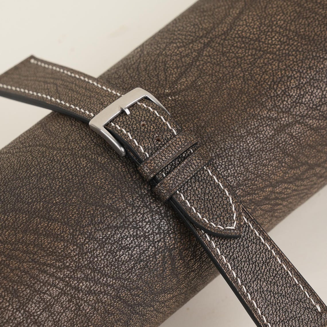 Alran Fat Nat Chevre Goat Brown Leather Watch Strap, Handmade Alran ...