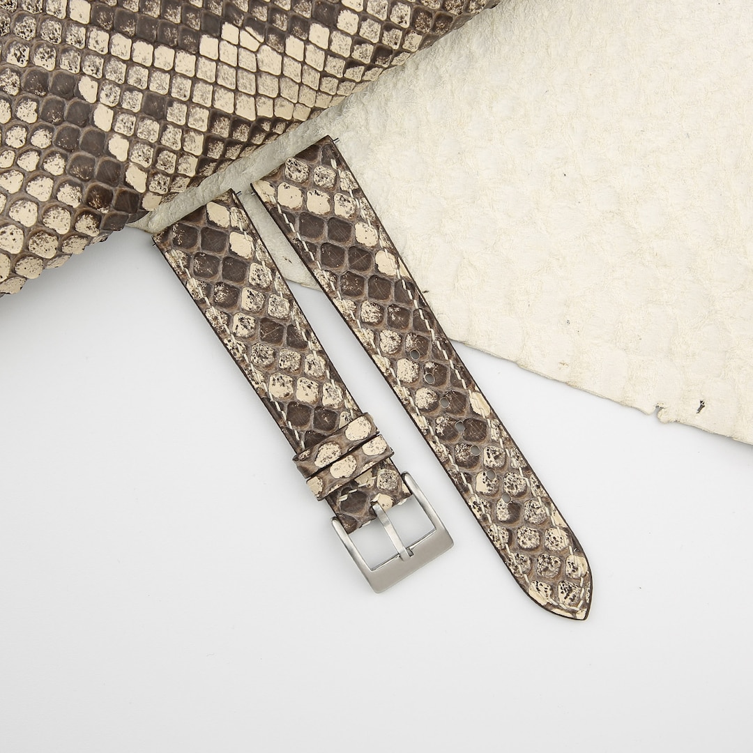 Handmade Python Leather Watch Strap, Python Skin Watch Bands 17mm 18mm ...