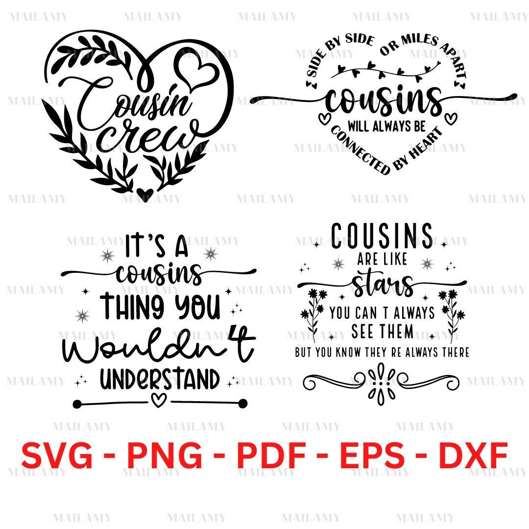 Cousin Svg, Cousin Crew Svg Files, Cousin Bundle Designs, It's a Cousin ...