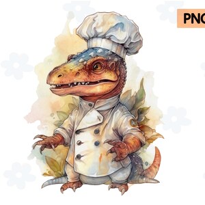 Dinosaur Png Dinosaur Chef PNG Dinosaur Baking Party Dinosaur Birthday ...