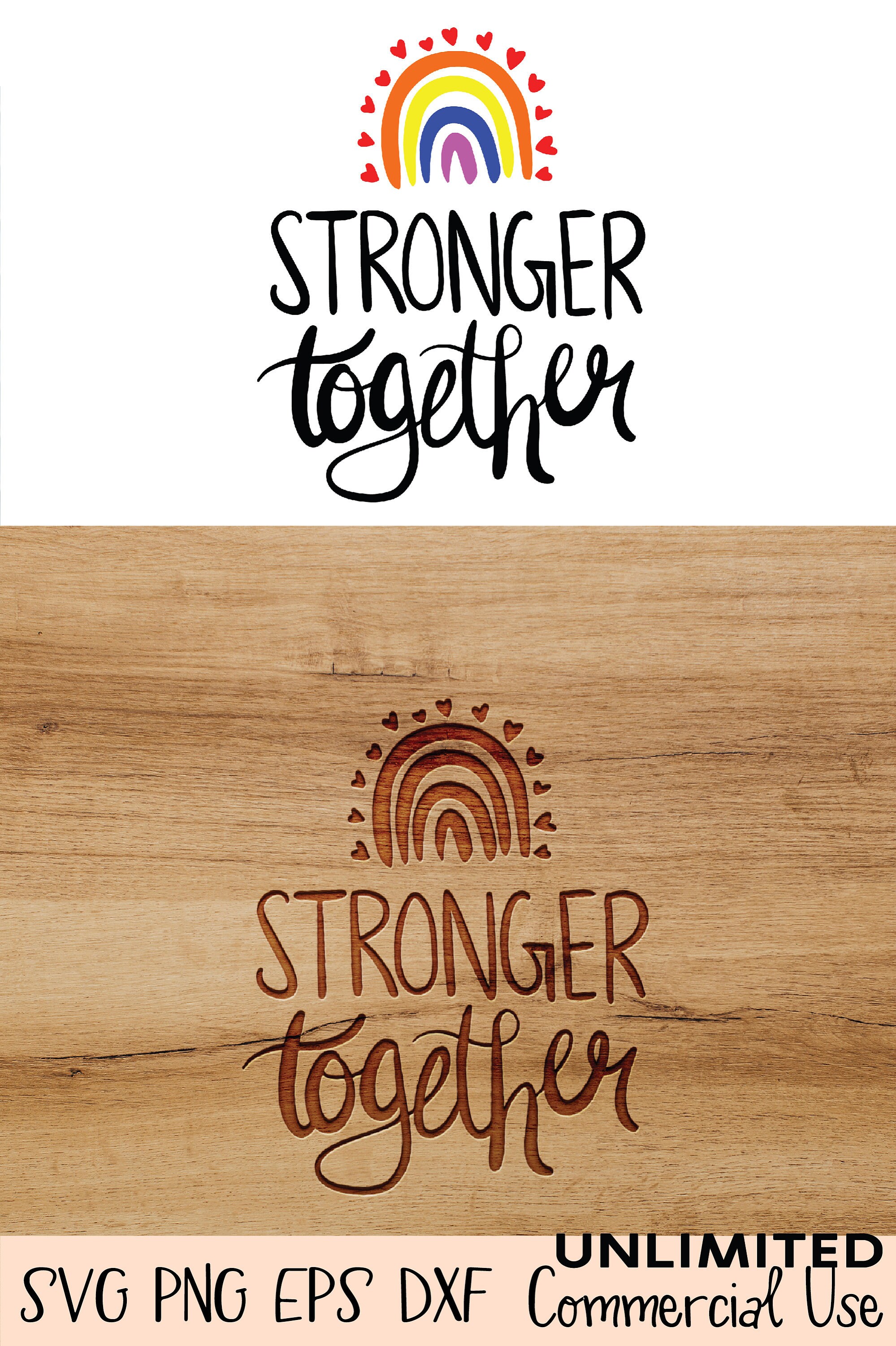 Stronger Together Svg, Rainbow Svg, Rainbow Home Decor Svg, Svg Files ...