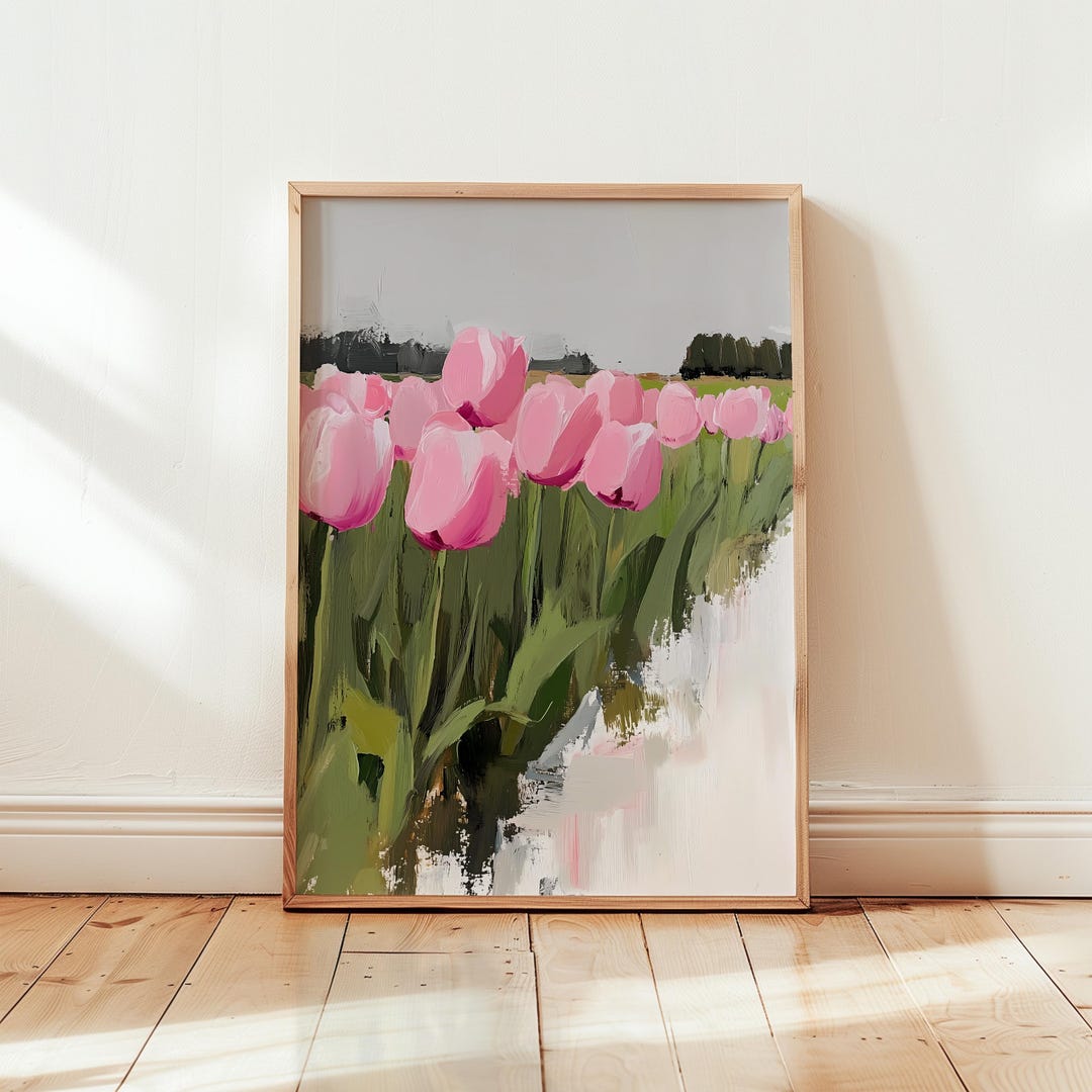 Spring Wall Art - Printable Cute Spring Decor - Tulip Spring Town ...