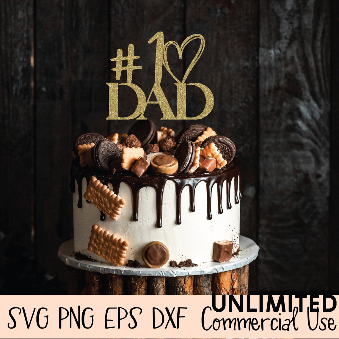 Number 1 Dad Cake Topper Svg Number One Dad Cake Topper Svg - Etsy