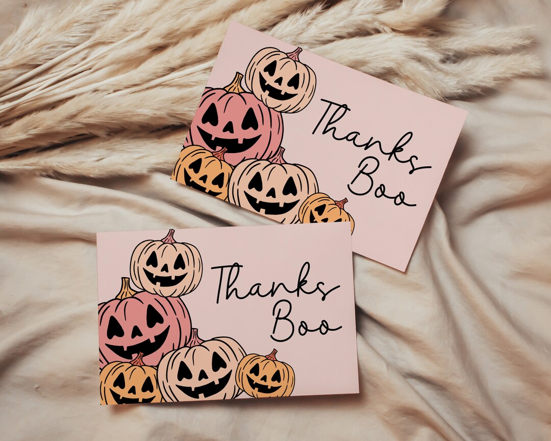 Halloween Thank You Cards Business Thanks Boo Spooky Printed Bulk ...